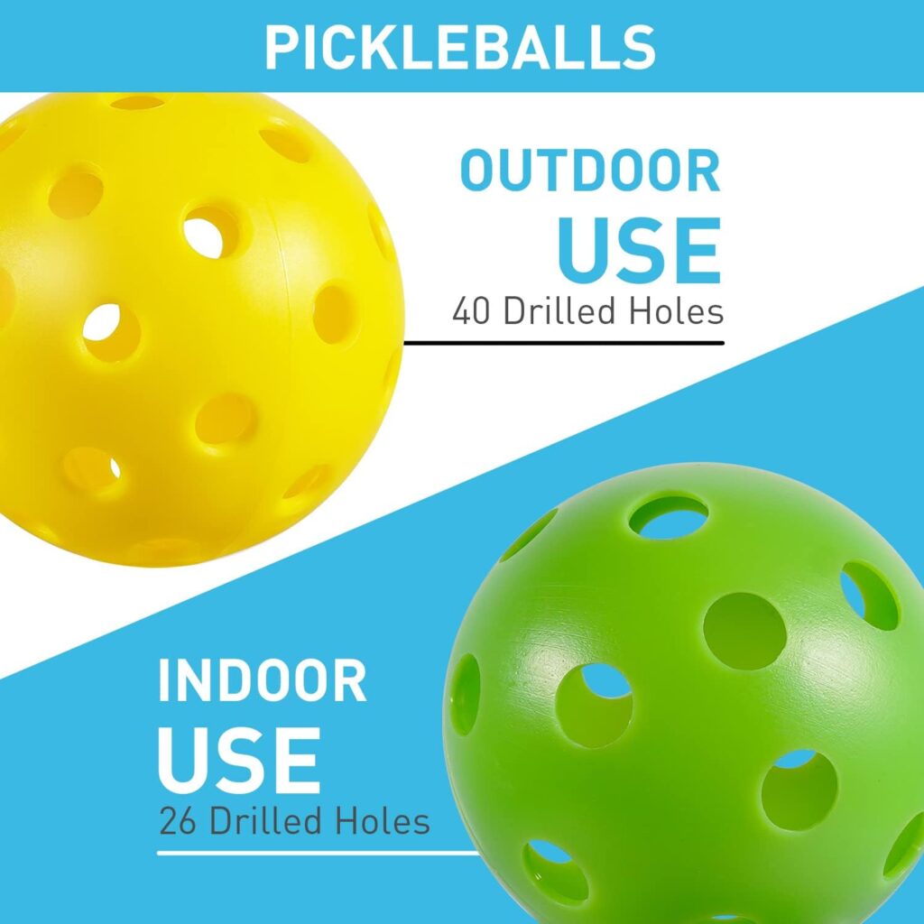 Pickleball Balls Indoor and Outdoor, 40 Holes Yellow Pickle Balls for ...